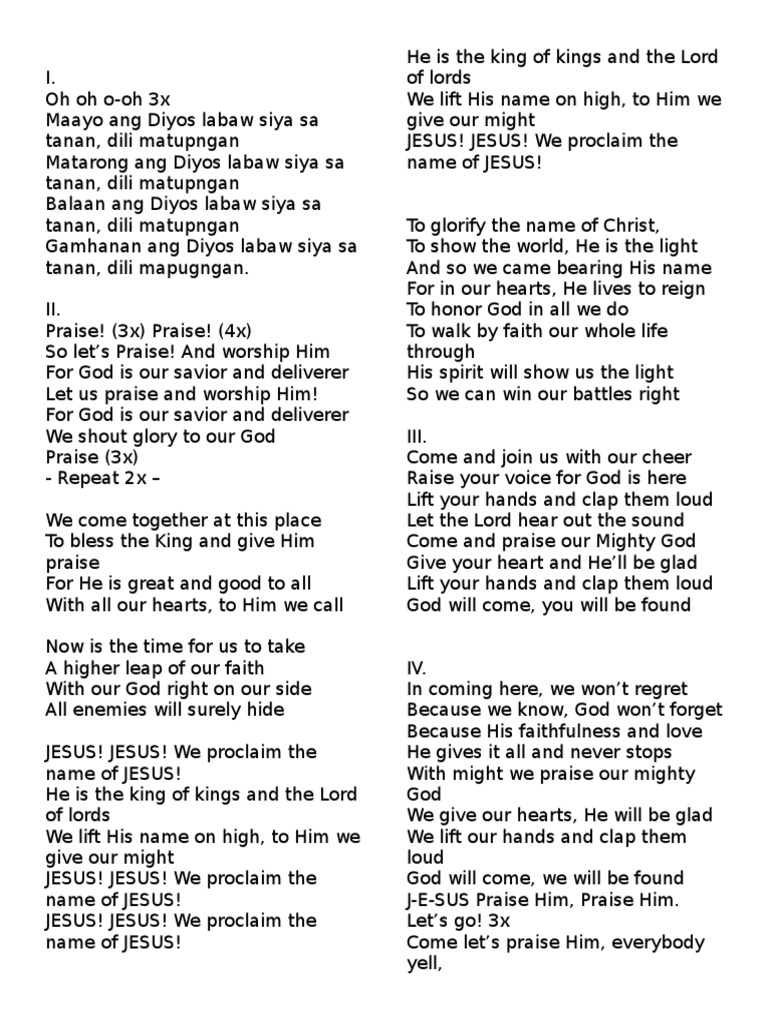 Cheers and Yells | PDF | Jesus | Religious Belief And Doctrine