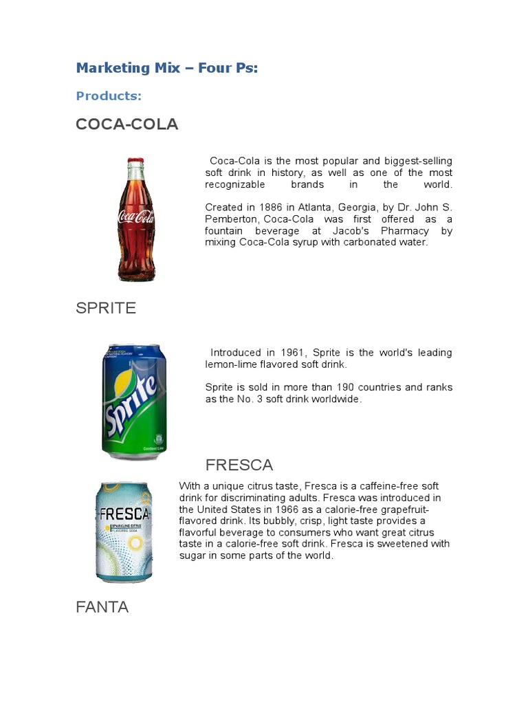 Marketing Mix COKE | PDF | Coca Cola | The Coca Cola Company