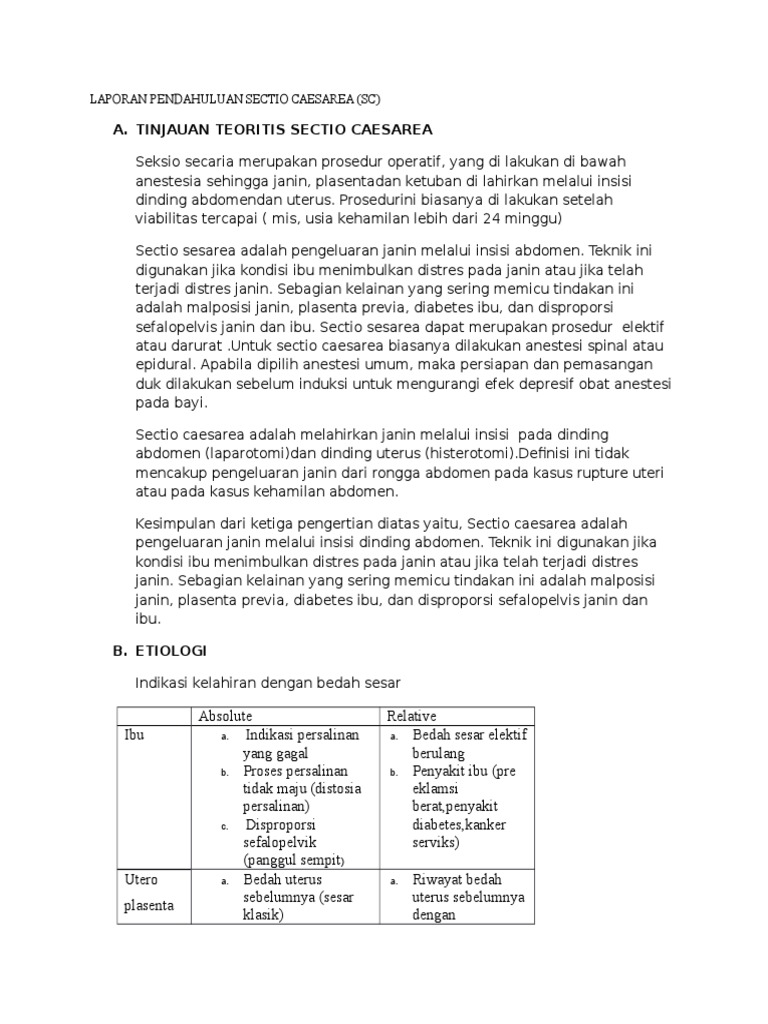 Panduan Lengkap Sectio Caesarea | PDF