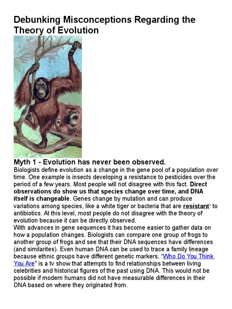 debunking misconceptions regarding the theory of evolution | Evolution ...