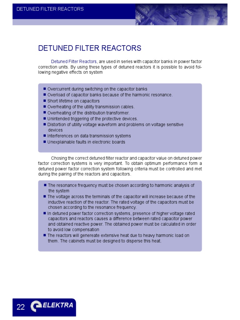 Detuned Filter Reactors | PDF | Capacitor | Electronic Filter
