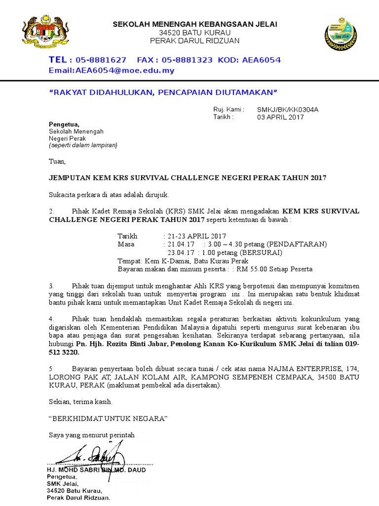 Surat Jemputan Dan Keperluan Peserta | PDF