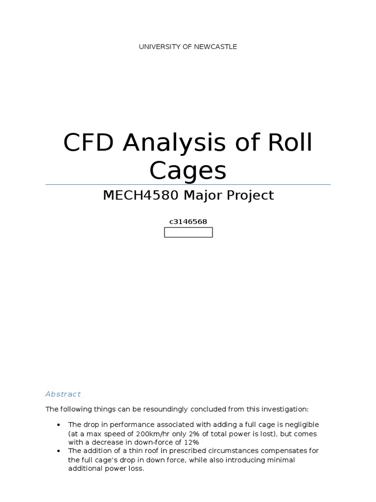 CFD Analysis of Clubman Roll Cages | PDF | Computational Fluid Dynamics ...