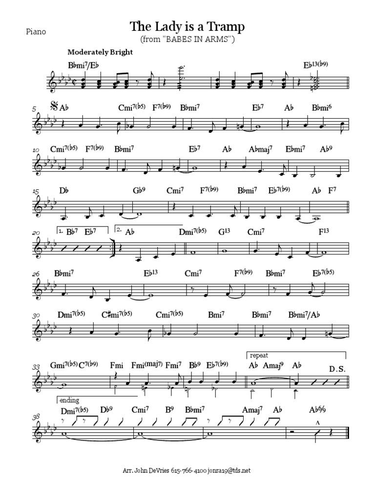 The Lady is a Tramp - Leadsheet