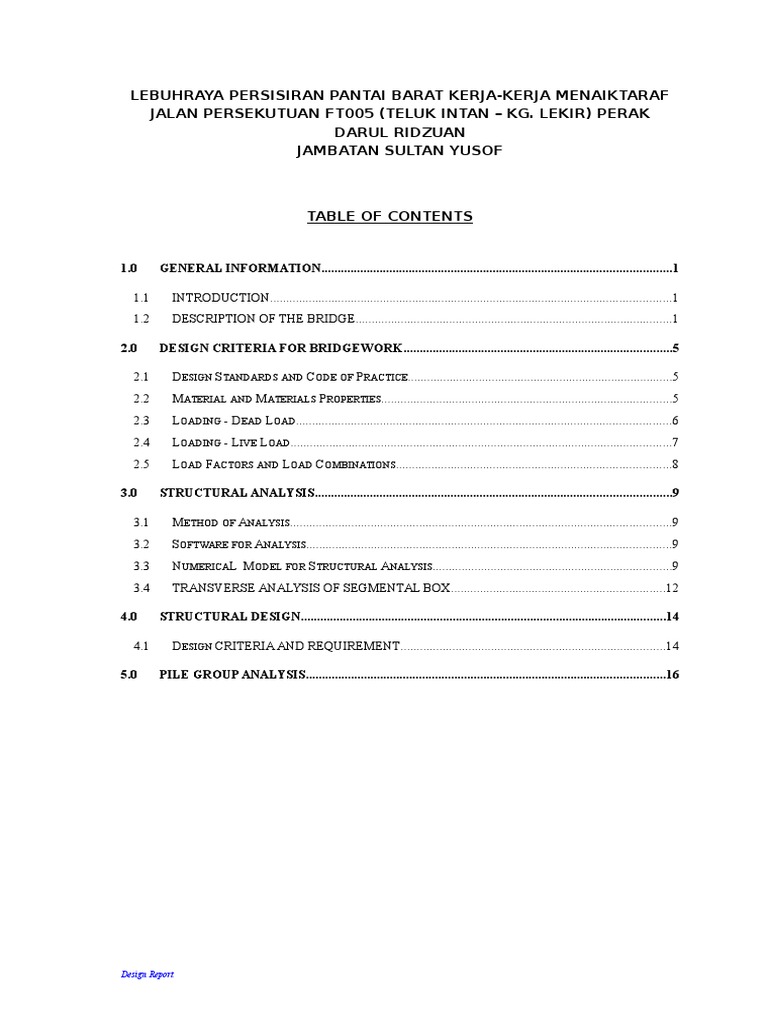 MainBridge - Design Report | PDF | Deep Foundation | Structural Load
