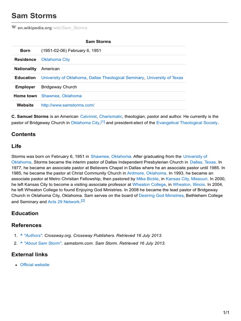 Sam Storms | PDF