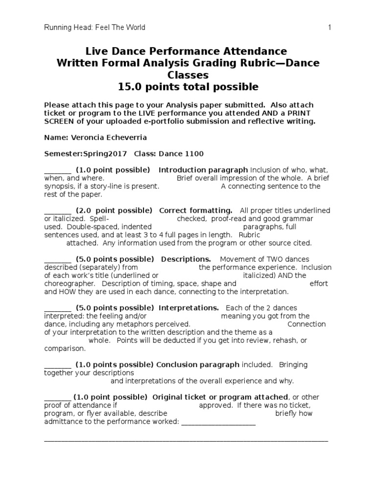 Live Dance Performance Analysis | PDF | Dances | Paragraph