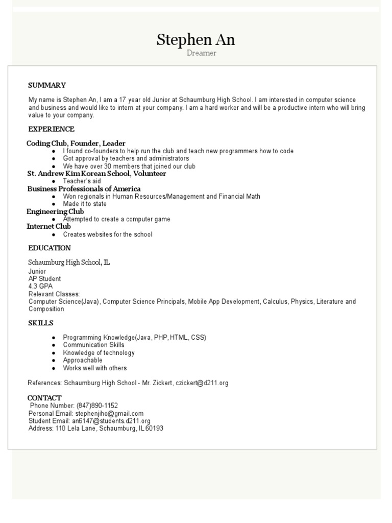 Stephen An's Resume | PDF