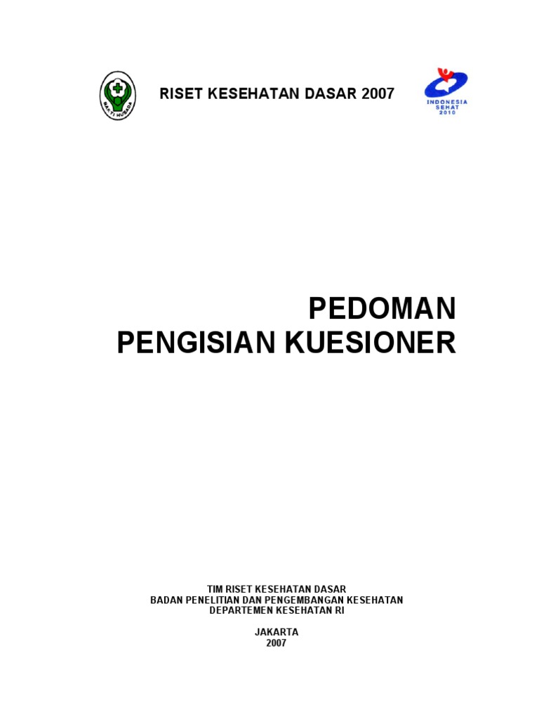 Pedoman Pengisian Kuesioner PDF | PDF