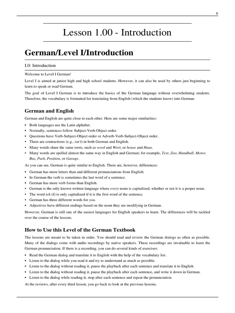 German A1 Level Course Introduction | PDF | German Language | English ...