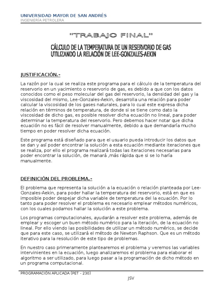 Informe de Proyecto Visual Basic | PDF | Gases | Análisis numérico
