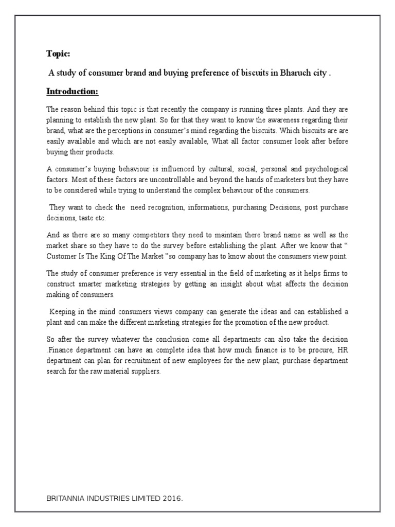 Research Introduction | PDF | Behavior | Consumer Behaviour