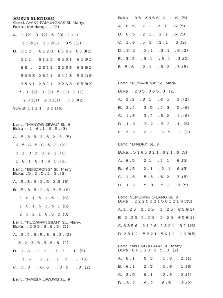 Khusus Slendro | PDF