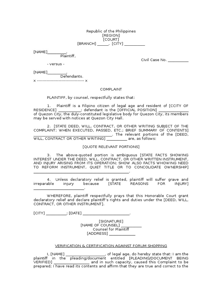Declaratory Relief | PDF | Declaratory Judgment | Complaint