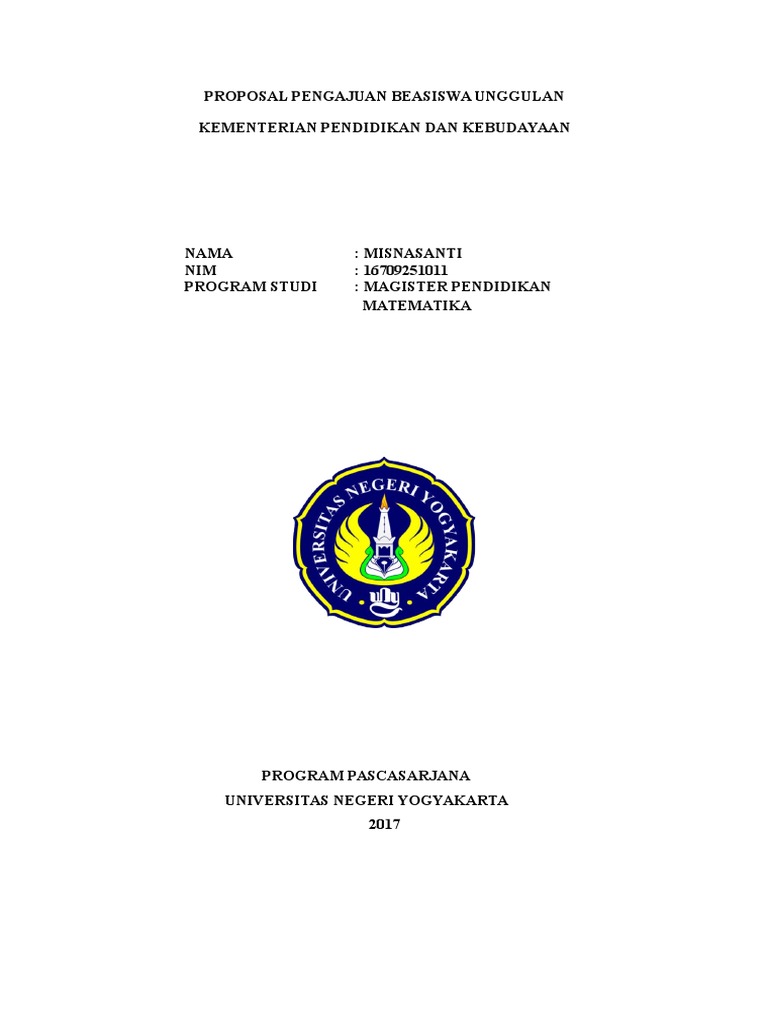 Proposal Pengajuan Beasiswa Unggulan | PDF