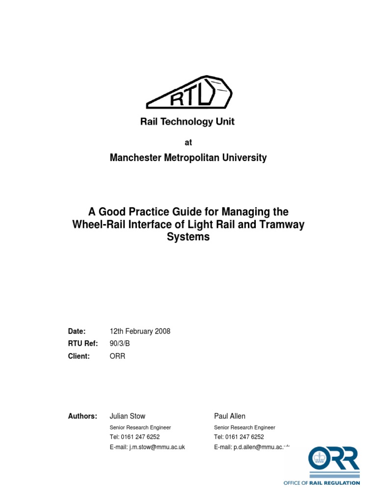 A Good Practice Guide For Managing The Wheel-Rail Interface of Light ...