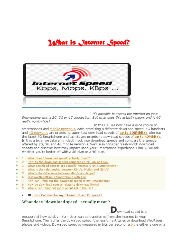 What Is Inter What Is Internet Speed?: What Does "Download Speed ...