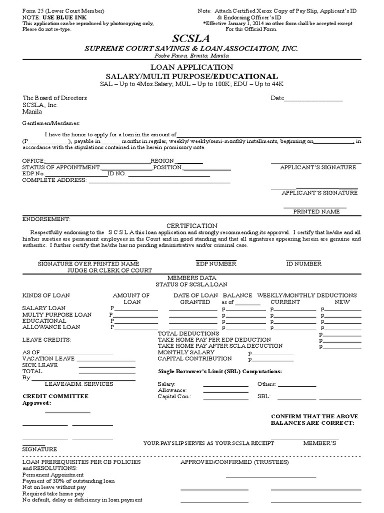 SCSLA Multi 2014 - Blank | PDF | Interest | Loans