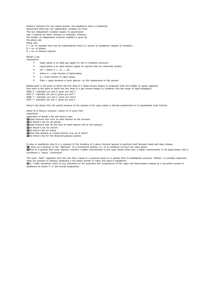 Thermodynamic Principles of Phase Equilibria: Duhem's Theorem, Phase ...