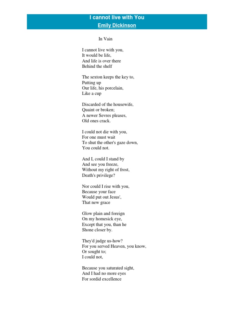 i Cannot Live Without You3 | Emily Dickinson | Heaven