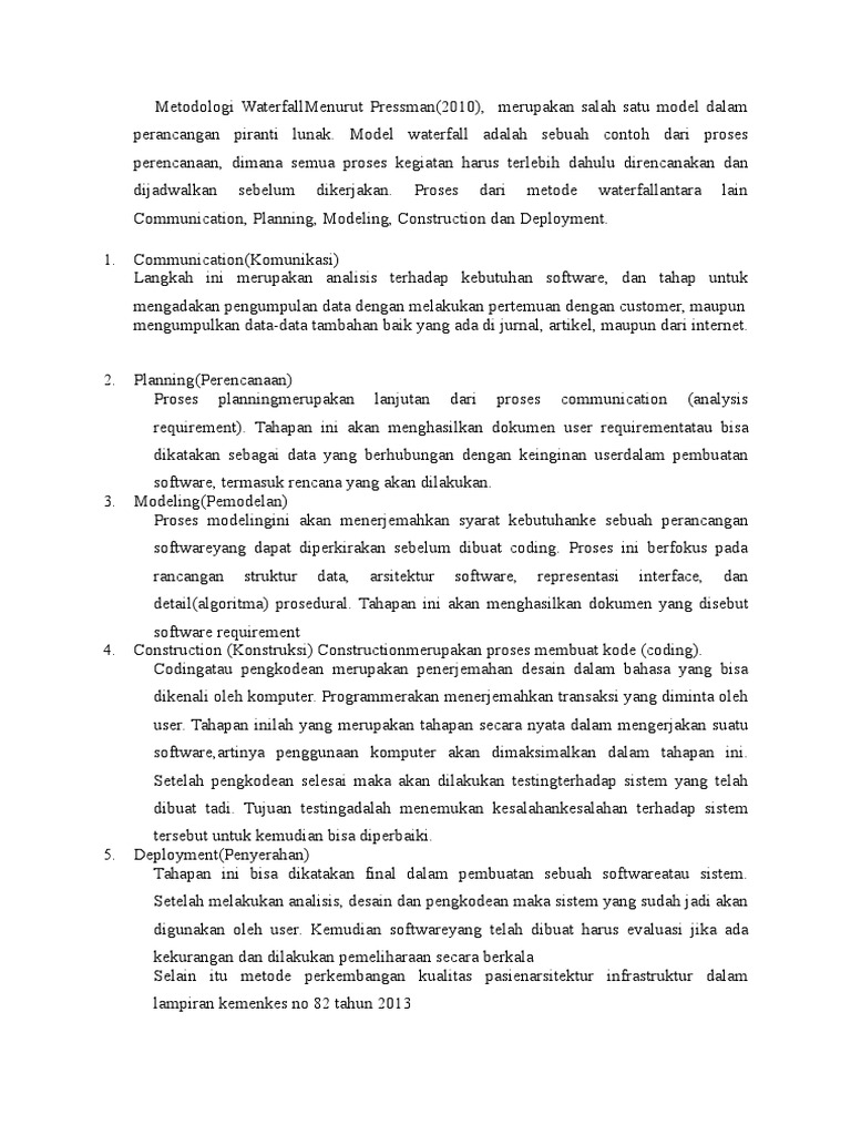 Metodologi Waterfall Menurut Pressman | PDF