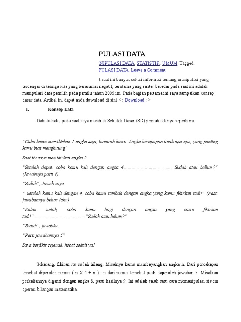 Manipulasi Data | PDF