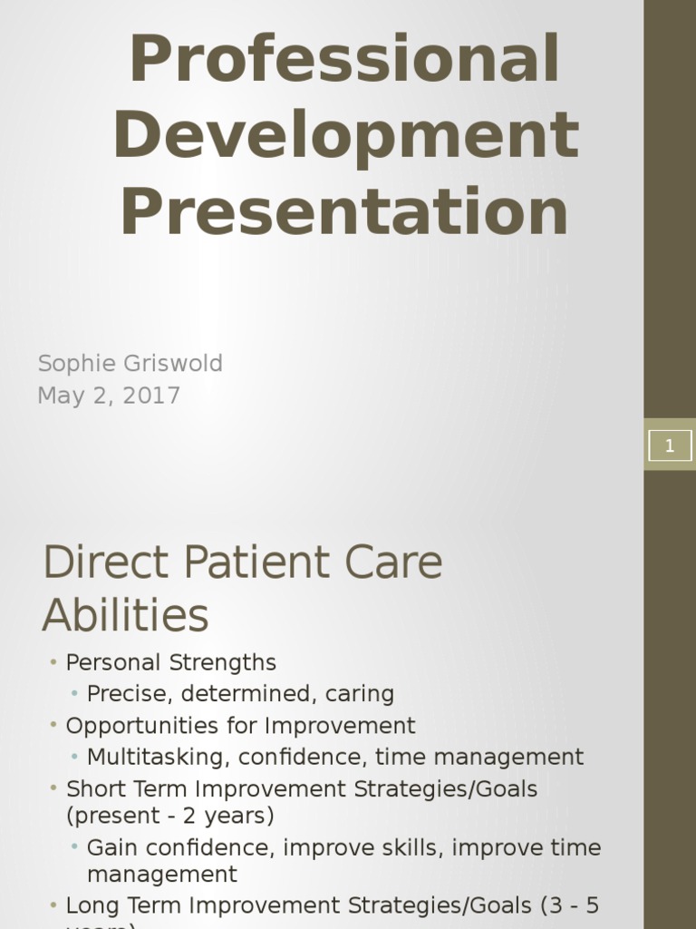 Nursing Professional Development Goals | PDF | Nursing | Leadership