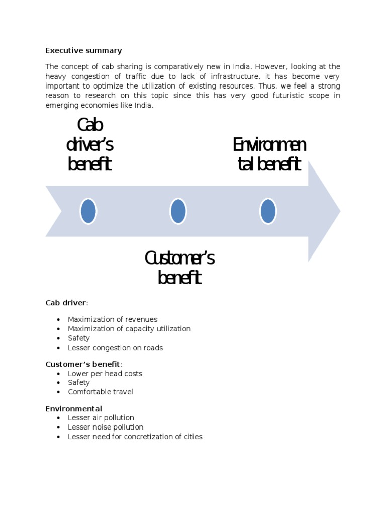 Cab Driver's Benefit Environmen Tal Benefit: Executive Summary | PDF