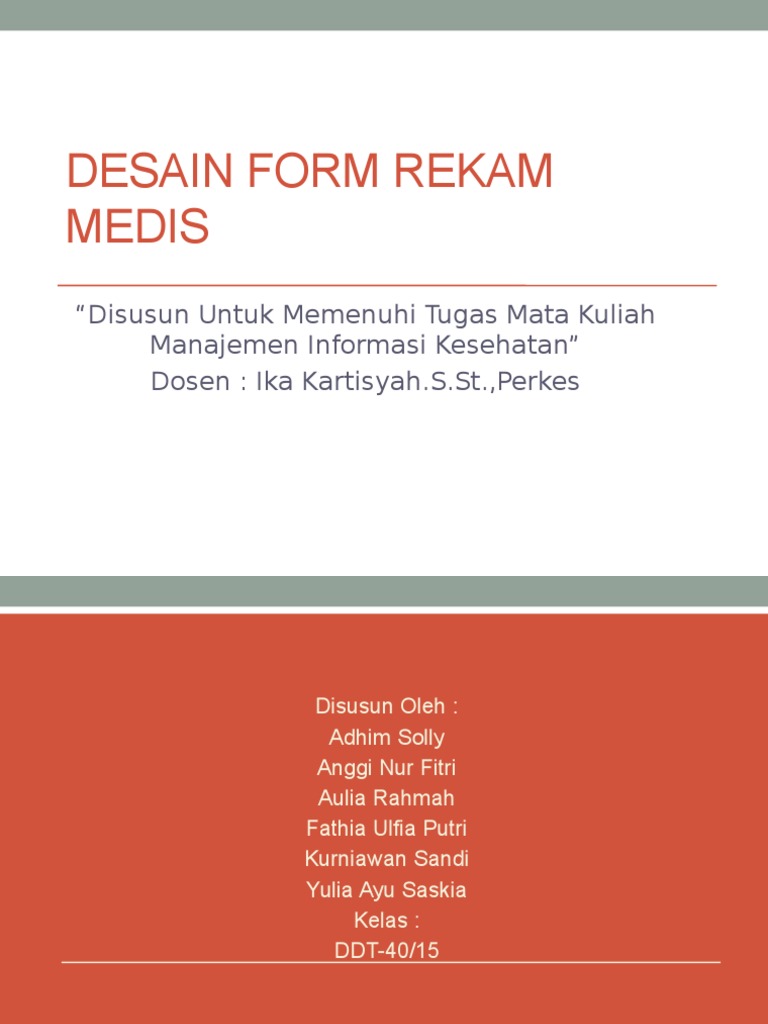 Desain Form Rekam Medis | PDF | Bisnis