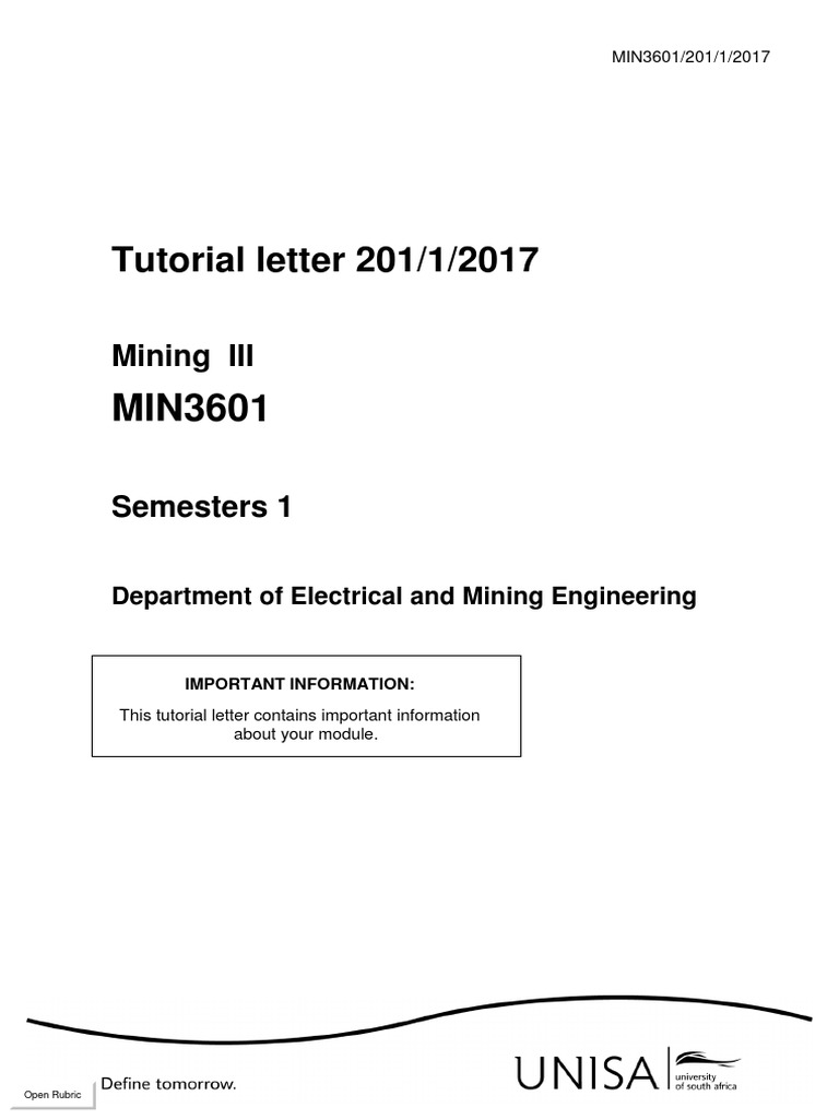 Mining Assignments First Semester 2017 PDF | PDF | Electric Power Distribution | Coal Mining