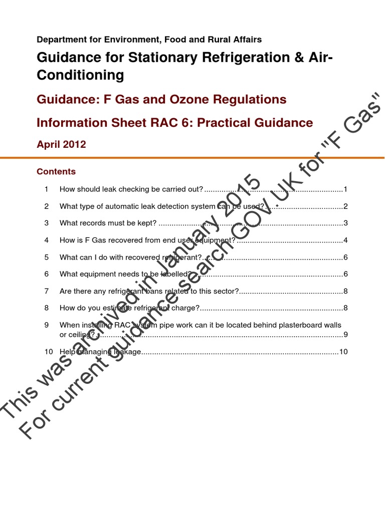 Record Sheet For F Gas Regulation BAGUS | PDF | Leak | Chlorofluorocarbon