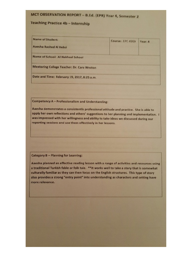 Effective Reading Lesson Reflection | PDF