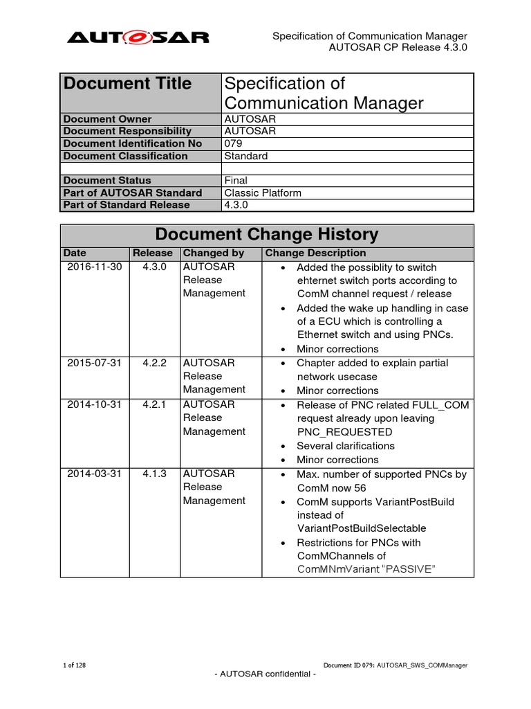 Autosar Sws Commanager | PDF | Application Programming Interface ...