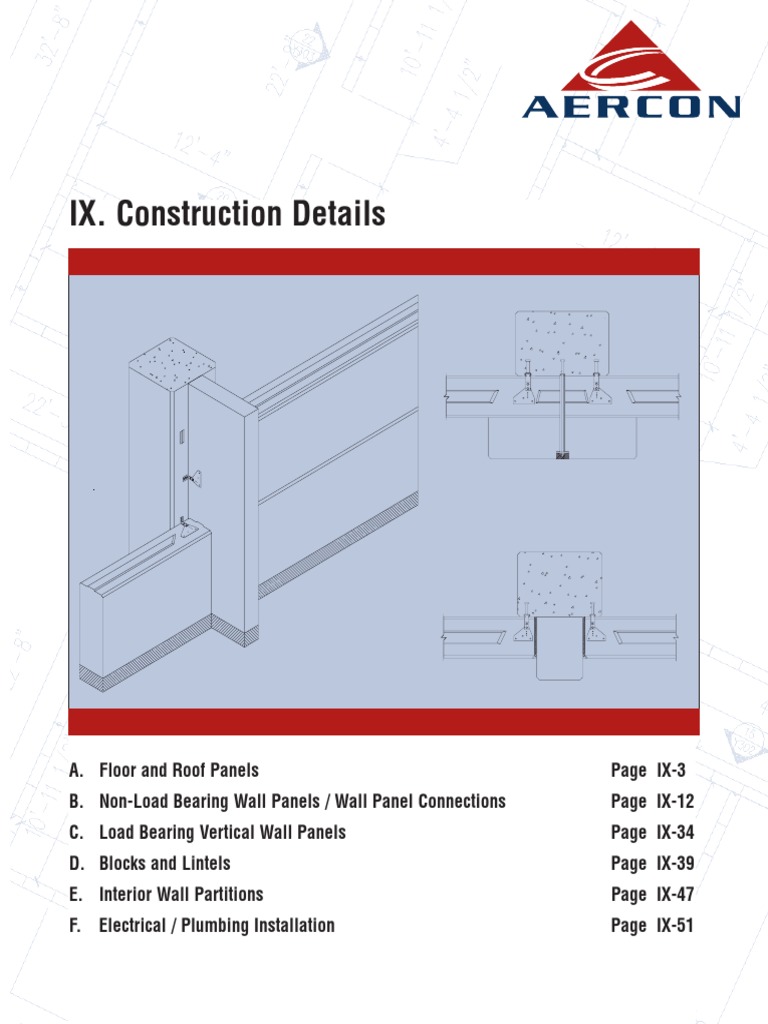 AERCON Construction Details Guide | PDF | Wall | Drywall