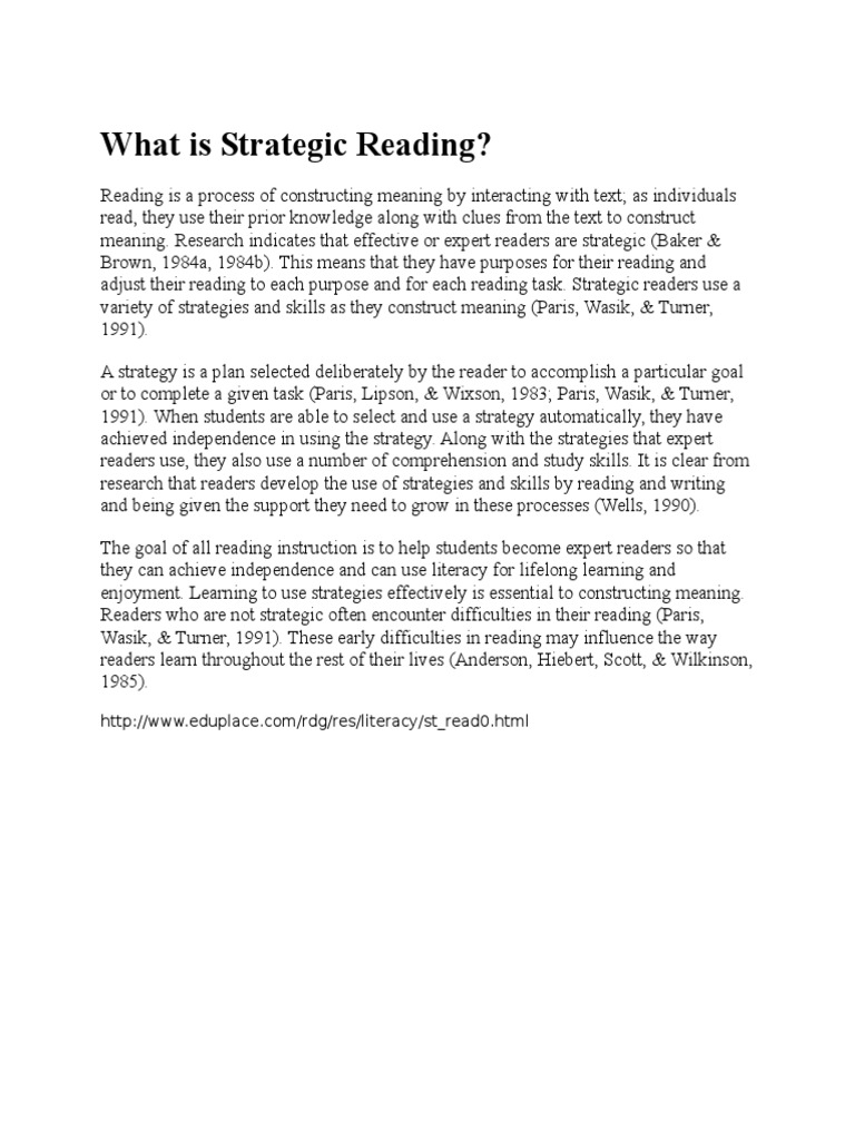What Is Strategic Reading? | PDF | Career & Growth