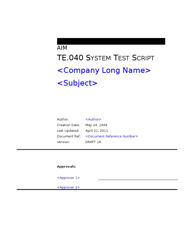 TE040 System Test Script | PDF | Business Process | Computer Data Storage