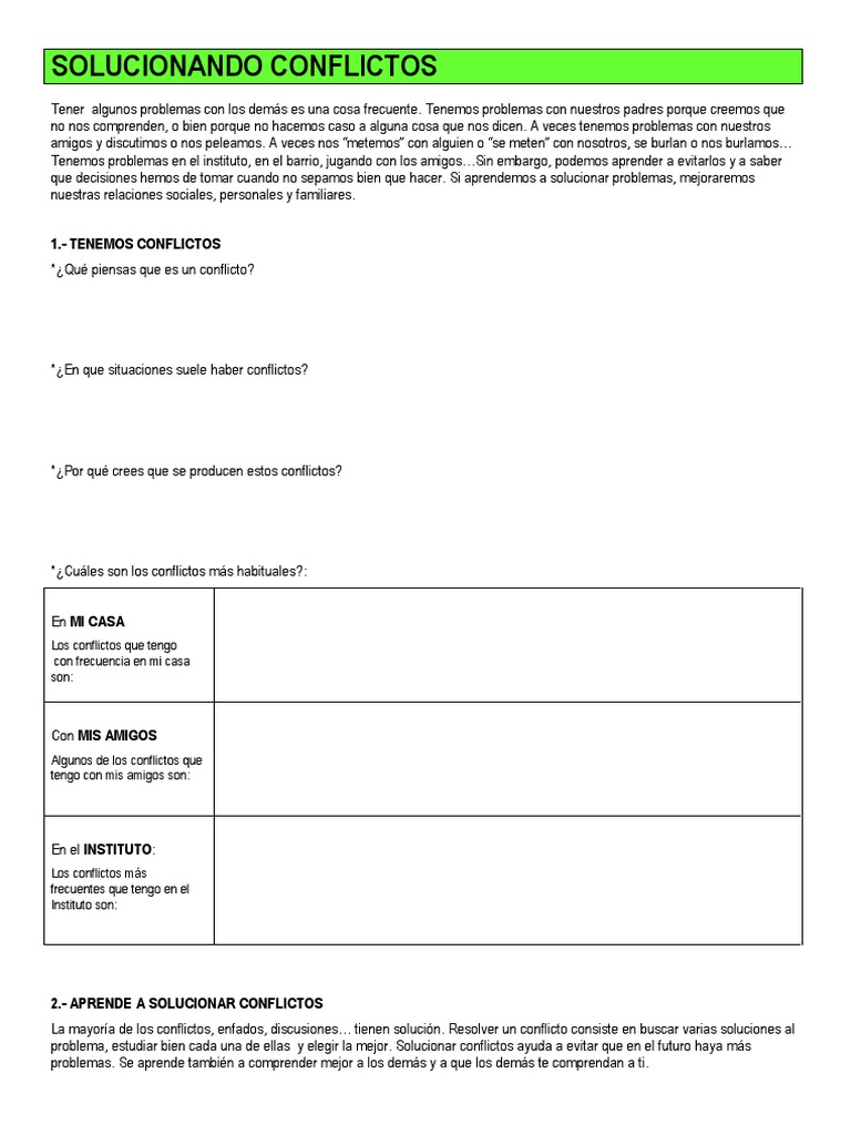 Resolución de Conflictos para Niños | PDF | Science | Ciencia humana