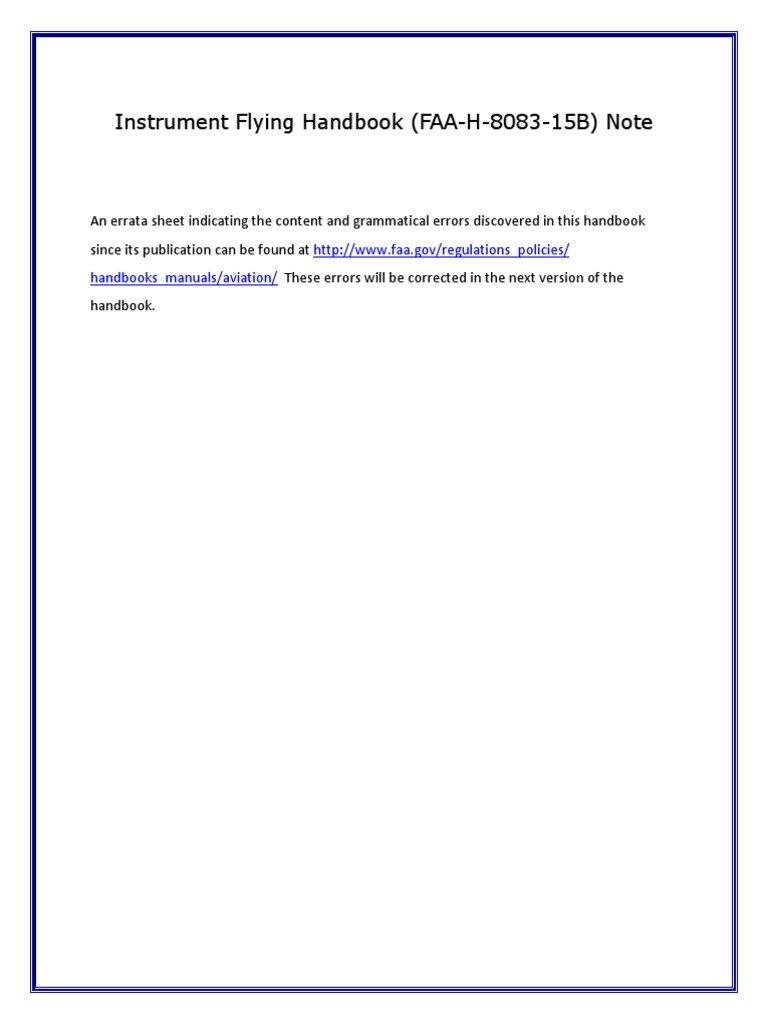 FAA-Instrument FLG Handbook | PDF | Air Traffic Control | Instrument ...