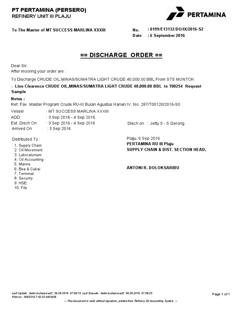 Print Order Discharge | PDF