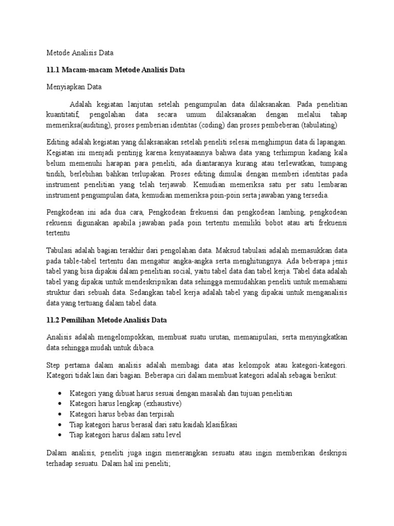 Metode Analisis Data Kuantitatif | PDF