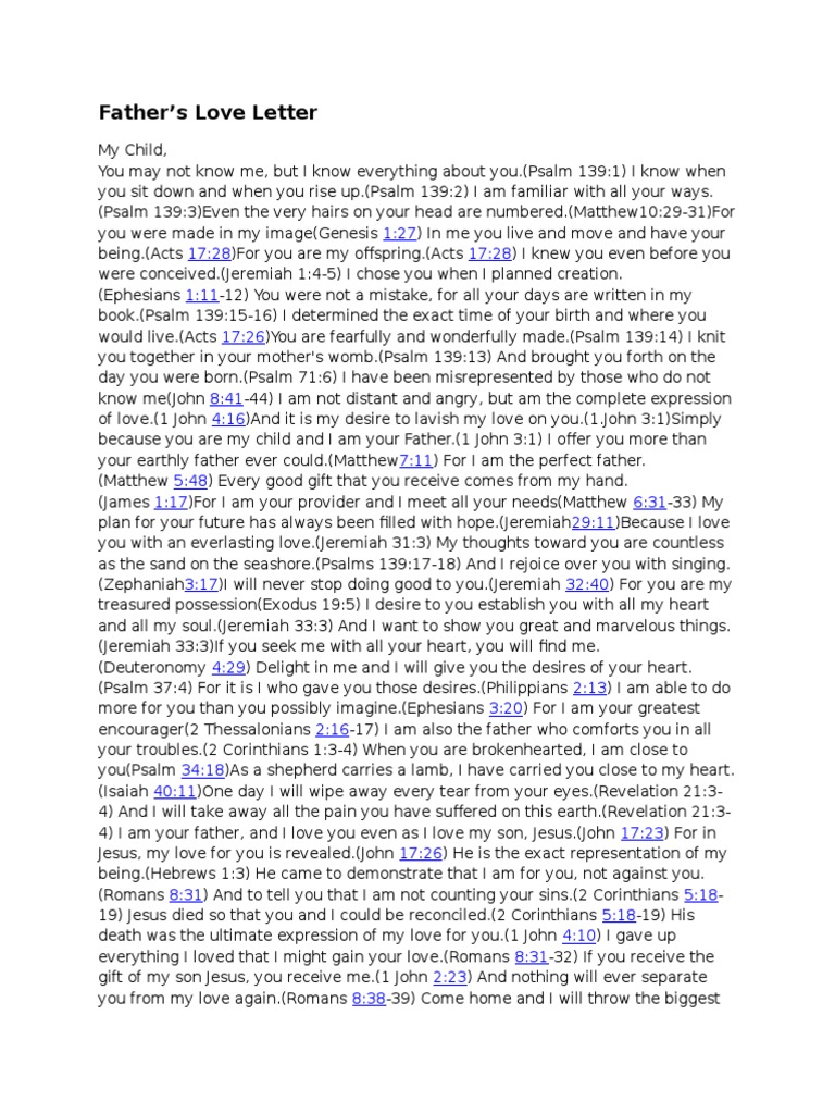 Father's Love Letter | PDF | Compassion | Forgiveness