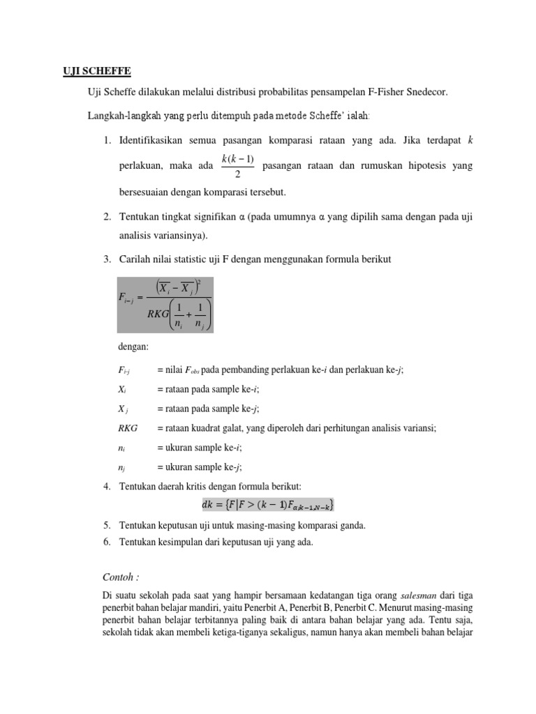 Uji Scheffe | PDF