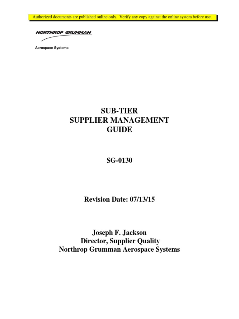 Sub-Tier Control Guide | PDF | Supply Chain | Nondestructive Testing