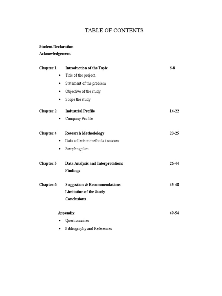 Title of The Project. Statement of The Problem Objective of The Study ...