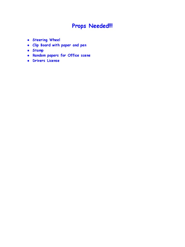 Propslist Pdf