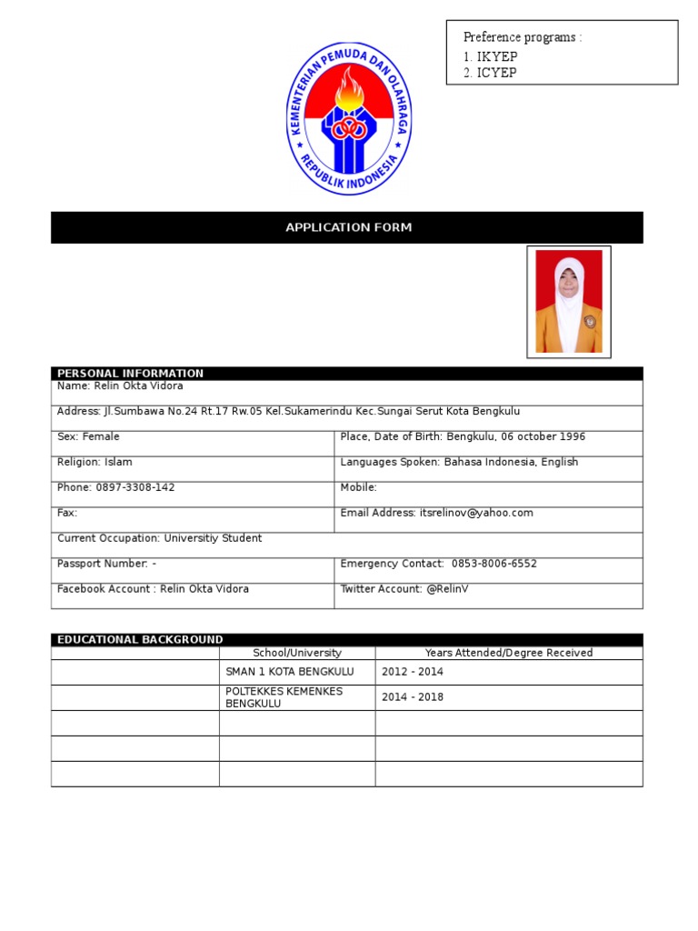 Preference Programs: 1. Ikyep 2. Icyep: Application Form | PDF ...