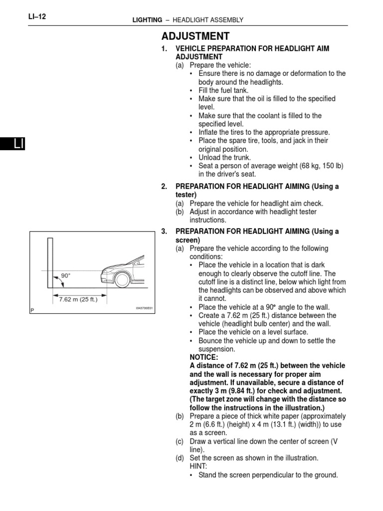 Headlight Aim Adjustment Guide | PDF | Headlamp | Screw