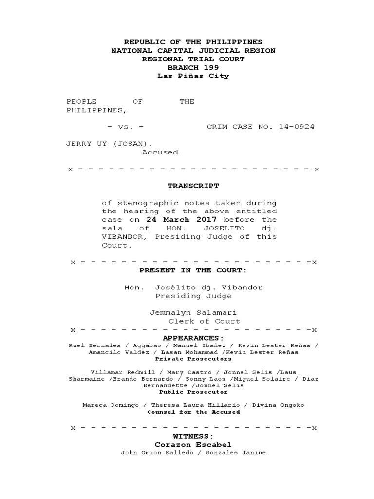 PraCourt PP vs. Jerry Uy | PDF | Prosecutor | Witness