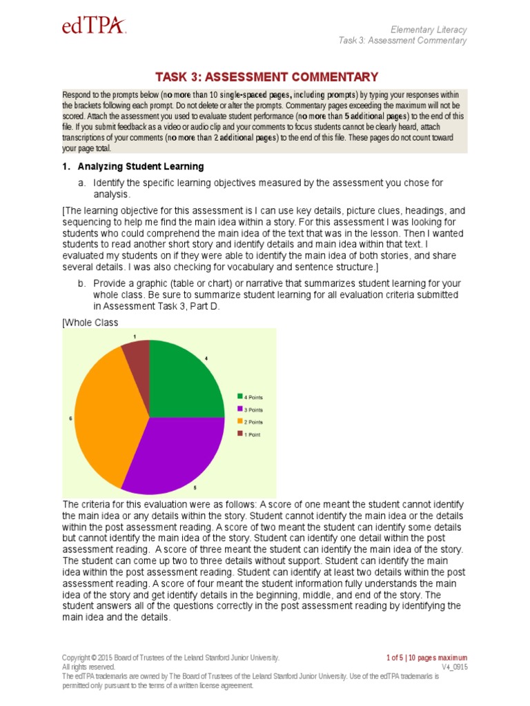 Edtpa Lit Task 3 Assessment Commentary | PDF | Epistemology | Human ...