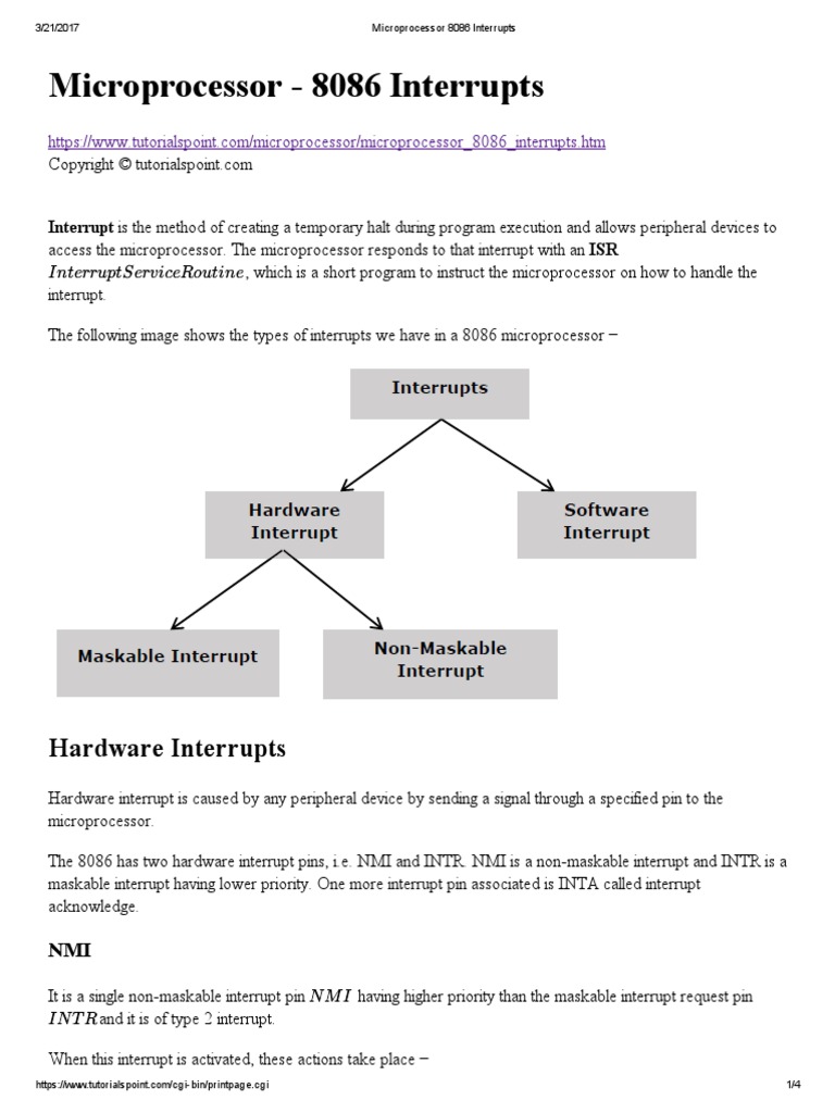 Microprocessor 8086 Interrupts-1 | PDF | Instruction Set | Central Processing Unit